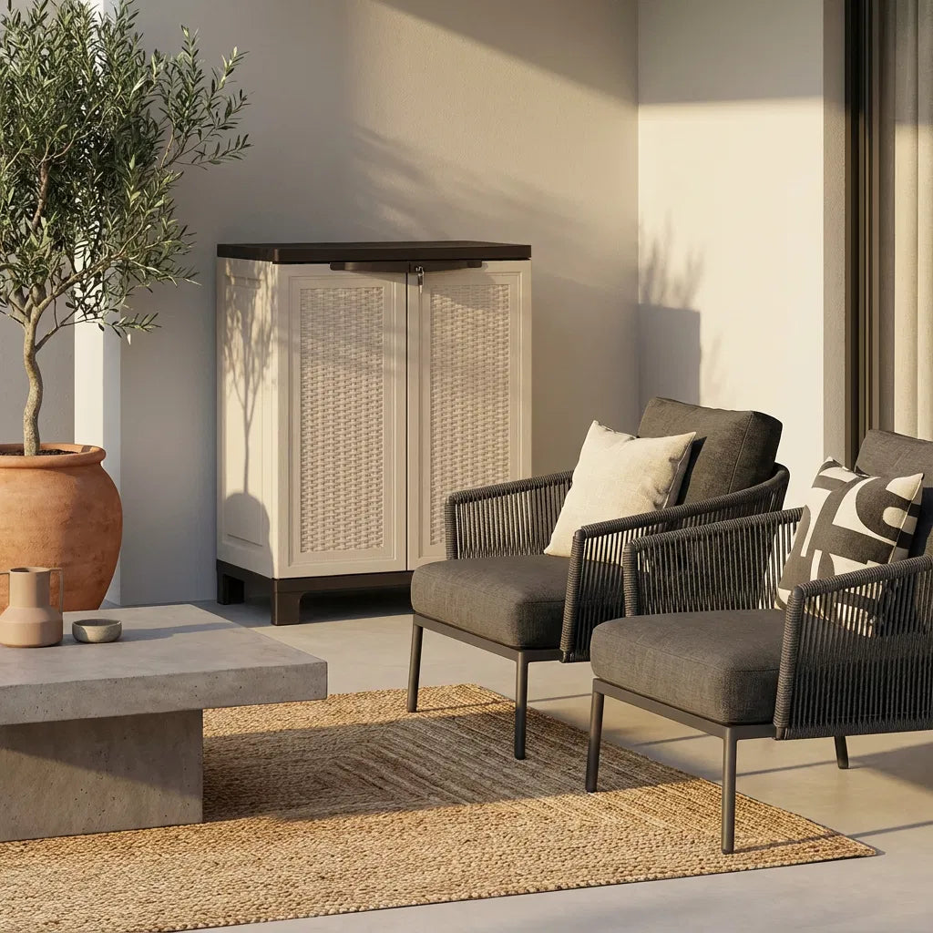 Rattan Outdoor Cabinet – Stylish Outdoor Storage, Declutter Instantly